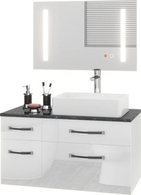 Koupelnový nábytek Belini Premium Full Version bílý lesk Euphoria  EUP P 90L/0/W/W/0/BK/MB