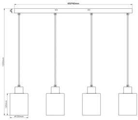 Globo 54114-4H - Lustr na lanku TRENT 4xE27/40W/230V