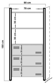 Designový regál Ilaria 180 cm borovice