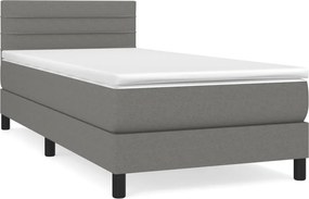 Box spring postel s matrací tmavě šedá 90x200 cm textil 3140106