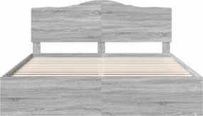 Rám postele Šedá Sonoma 200 x 200 cm Masivní borové dřevo 3413268