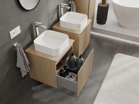 Mexen Rivel, koupelnová skříňka 50 cm, 1 zásuvka, drážkovaná, dub, 91A20-05047-1-BF81