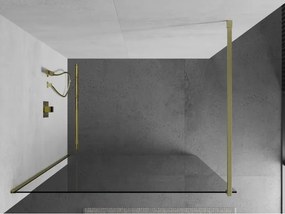 Mexen Kioto, sprchová zástěny typ Walk-In 75 x 200 cm, 8mm čiré sklo, zlatý matný profil, 800-075-101-55-00