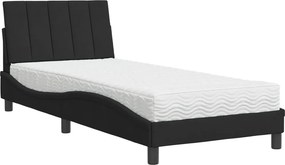 Postel s matrací Hanko černá 90 x 190 cm samet 3208570