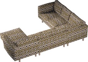 Potah na pohovku IKEA Norsborg rohová, 5-místná se šezlongem barva vícebarevná látka pletený vzor, vzorované