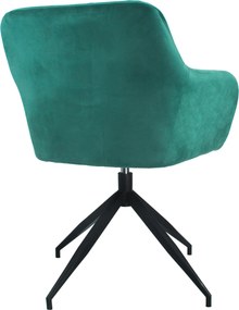 Otočná židle, zelená Velvet látka/černá, VELEZA NEW