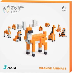 PIXIO Orange Animals - Magnetická stavebnice