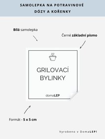 Samolepka na kořenky GRILOVACÍ BYLINKY bílá 5 × 5 cm základní písmo