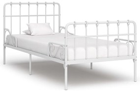 Rám postele s laťkovým roštem bílý kov 90 x 200 cm,  284601 HangarStore.cz