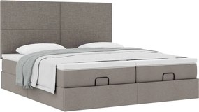 Osmanský rám postele s matracíes taupe 200x200cm textil 3313682