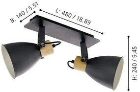 Eglo 901175 -Bodové svítidlo COSWARTH 2xE27/40W/230V