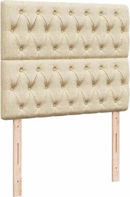 Box spring postel s matrací krémová 120x200 cm textil 3292035