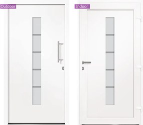Vchodové dveře hliník a PVC bílé 110 x 210 cm 3056808