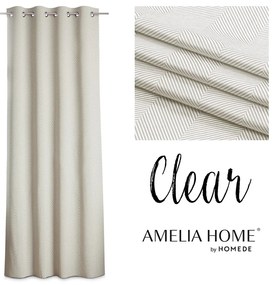 Závěs AmeliaHome Clear s průchodkami 140x250 cappuccino/bílý