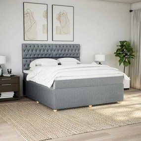 Box spring postel s matrací světle šedá 180 x 200 cm textil 3294442