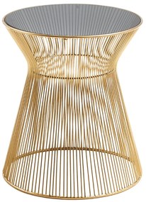 DNYMARIANNE -25% Zlatý skleněný kulatý odkládací stolek Kave Home Jolene 40 cm