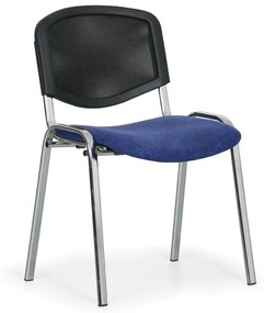 Konferenční židle Viva Mesh - chromované nohy, modrá / černá