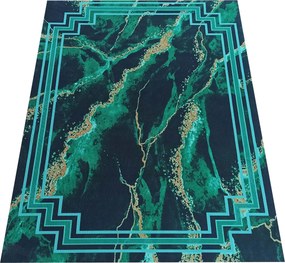 DY Zelený koberec s mramorovým vzorem Horeca-New 118 Rozměr: 60x100 cm
