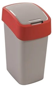 Odpadkový koš s houpacím víkem - CURVER FLIPBIN, 9 l Barva: červená