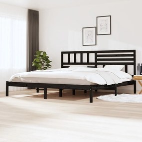 Rám postele černý masivní borovice 200 x 200 cm 3101047