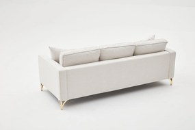 Hanah Home Třímístná pohovka BERLIN krémová se zlatou 222 cm 825BLC2797