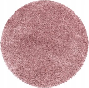 Ayyildiz, Kusový koberec Fluffy Shaggy 3500 rose kruh, 80x80 (průměr) kruh, růžová, ložnice