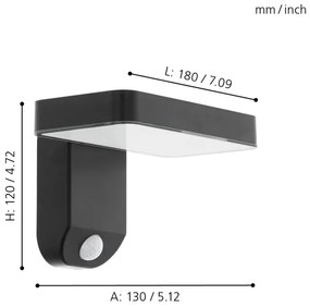Eglo 98191 -LED Solární nástěnné svítidlo se senzorem PASTION LED/4,5W/3,7V IP44