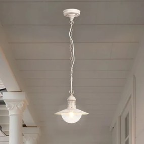 Brilagi - Venkovní závěsné svítidlo MOLDE 1xE27/60W IP44 bílá/patina