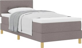 Postel s boxspringem s polštářem Taupe 90 x 200 cm textil 3338892