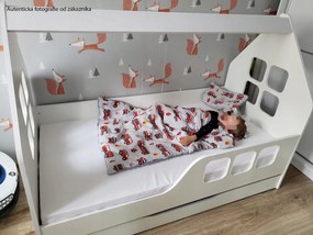 Dětská domečková postel KIDHOUSE se šuplíkem - sonoma - pravá - 160x80 cm