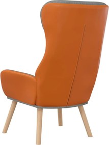 Relaxační křeslo světle šedé textil a PVC 341301