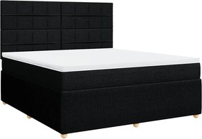 Box spring postel s matrací černá 180x200 cm textil 3294437