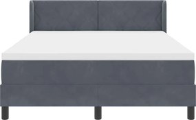 Postel s boxspringem s čelo Tmavě šedá 200 x 160 cm samet 3341529