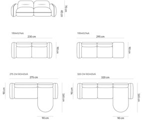 MUZZA Rohová třímístná pohovka JACUP levá 295 cm samet modrá