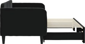 Válenda s přistýlkou černá 80 x 200 cm samet 3197060
