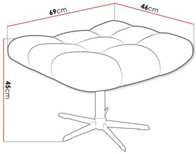 Taburet LEONIDES - světlý šedý