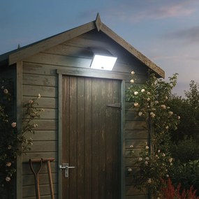 Exteriérové ​​solární nástěnné LED svítidlo Fuji, 1x LED 8w, černá, pohybový senzor