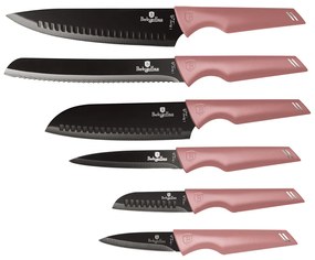 6dílná sada kuchyňských nerezových nožů PINK 19957