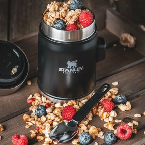 STANLEY termoska jídelní 400ml se lžící/vidličkou černá mat