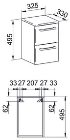 Mereo Mereo, Bino koupelnová skříňka 50 cm, spodní, CN634