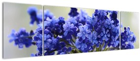 Obraz kytice modrých květů (170x50 cm)