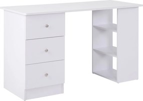 HOMCOM Multimediální Počítačový Stůl s Více Úložnými Prostory 3 Zásuvkami 2 Policemi 120L x 49W x 72H cm Bílý | Aosom