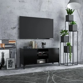 vidaXL TV stolek s kovovými nohami 103,5 x 35 x 50 cm [805971] Barva: Černá