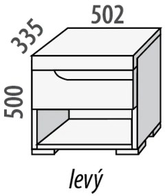 Noční stolek S&F 1zásuvka Domestav F132 Materiál: Buk cink, Povrchová úprava: Olej