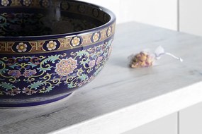 Sapho PRIORI průměr 41 cm PI022 umyvadlo fialová s ornamenty