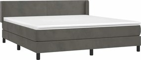 Box spring postel s matrací tmavě šedá 180x200 cm samet 3130854