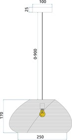 Toolight Toolight, stropní svítidlo 1xE27 APP1316-1CP, hnědá, OSW-00947