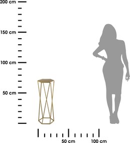 STOJAN NA KVĚTINÁČ HEXAGON 70X24X27 CM ZLATÁ