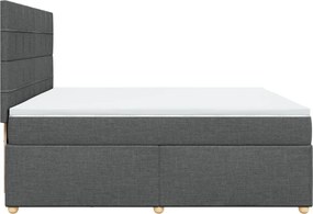 Box spring postel s matrací tmavě šedá 200x200 cm textil 3293688