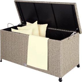 Deuba Úložný box s kolečky 370 L - krémový